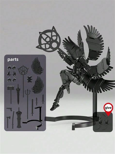 1pc 6 Wing Angel Diy Articulated Decoration 3d Printable Posable