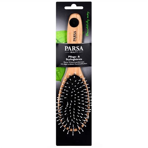 Четка за Коса Parsa Beauty Дървена с Глигански Косъм и Пластмасови