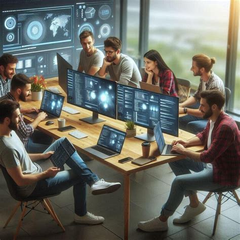 Software Developers Collaborating Premium Ai Generated Image