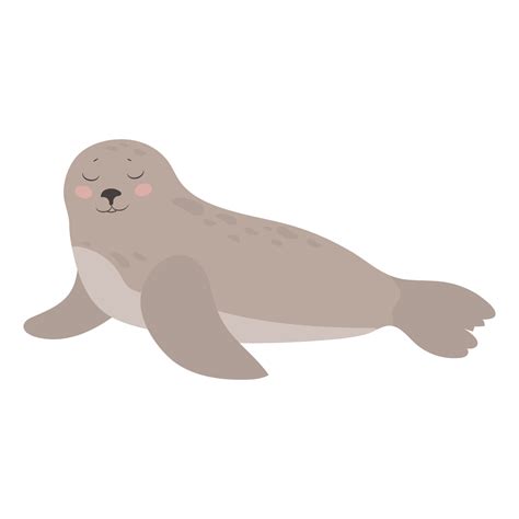 Cute Cartoon Seal Flat Style Illustration 4230517 Vector Art At Vecteezy