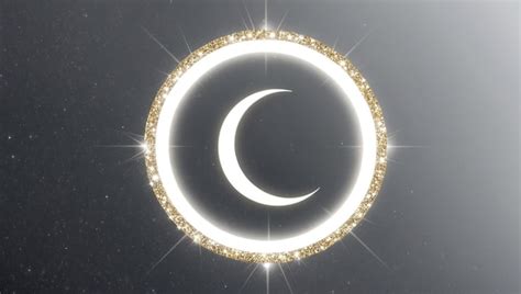 a glowing crescent moon illuminates a serene night sky premium ai generated image