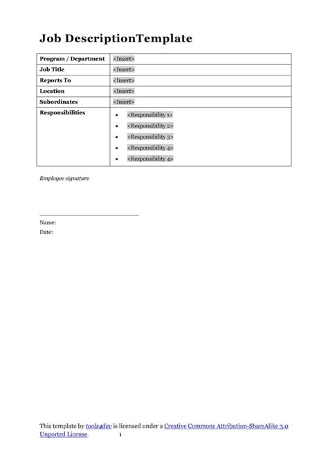 47 Job Description Templates And Examples Templatelab