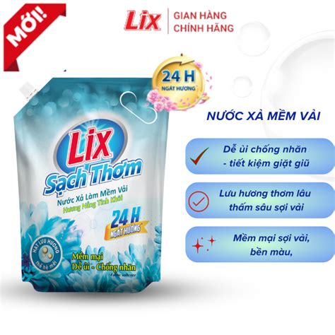 Nước Xả Làm Mềm Vải Lix Sạch Thơm Hương Nắng Tinh Khôi Túi 22kg32kg