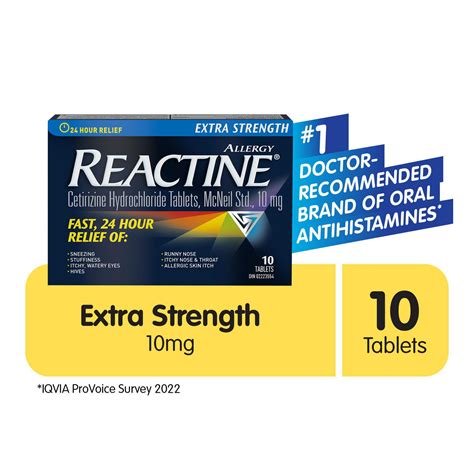 Non Drowsy Reactine® Tablets Extra Strength 10 Mg 10s At Walmartca