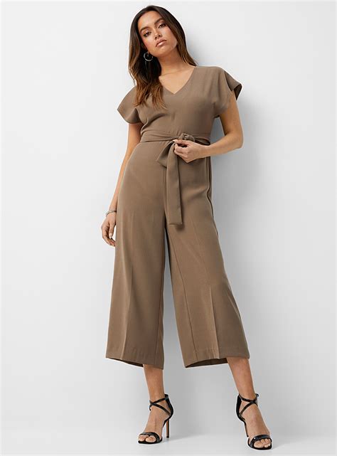 Belted Cap Sleeve Jumpsuit Icône Womens Jumpsuits Simons