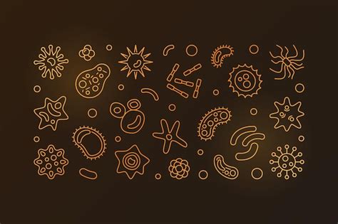 Premium Vector Bacteriology And Microbiology Horizontal Golden Vector