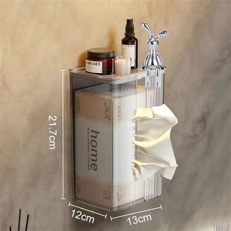 Jual Inaso Tempat Tisu Transparan Gantung Kamar Mandi Kotak Penyimpanan Tissu Dinding Serbaguna