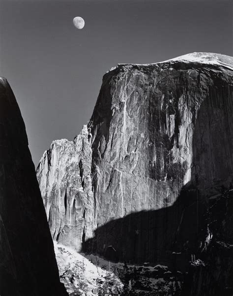 The Story Of Moon And Half Dome The Ansel Adams Gallery