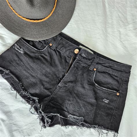Black Denim Short Shorts Great Condition As Only Depop