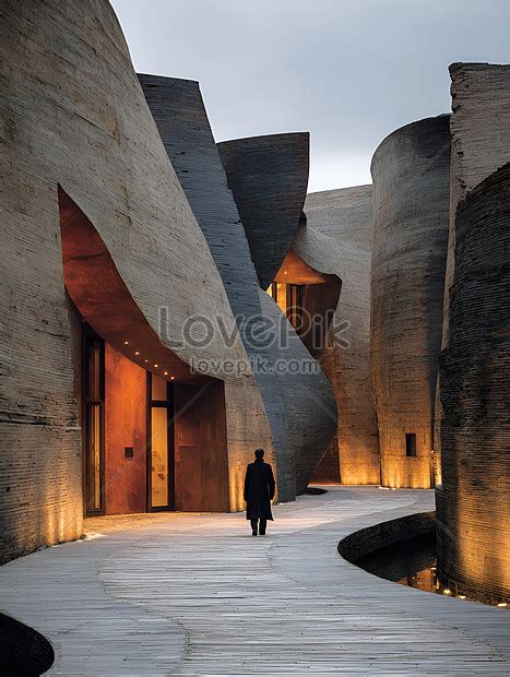 Lovepik صورة  603074591 Id خلاق بحث صور المشي بمفردك في ممر الهندسة المعمارية الحديثة