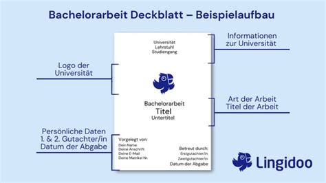 Deckblatt Der Bachelorarbeit 6 Beispiele Vorlagen