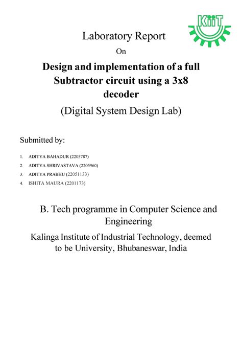Combinational Circuits And Verilog Laboratory Report On Design And