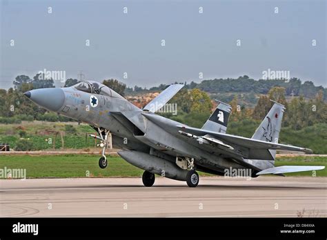 An F 15a Baz Of The Israeli Air Force Landing At Tel Nof Air Force Base