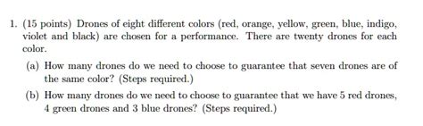 1 15 Points Drones Of Eight Different Colors Red Orange Yellow