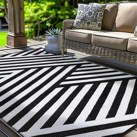Outdoor Rugs Patio Camping Waterproof 9x12 Plastic Straw