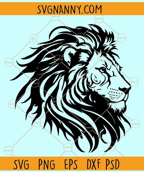 Lion Head Svg Lion Vector Svg Lion Silhouette Svg Lion Svg Cute