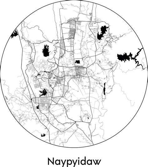 Premium Vector City Map Asia Myanmar Naypyidaw Vector Illustration