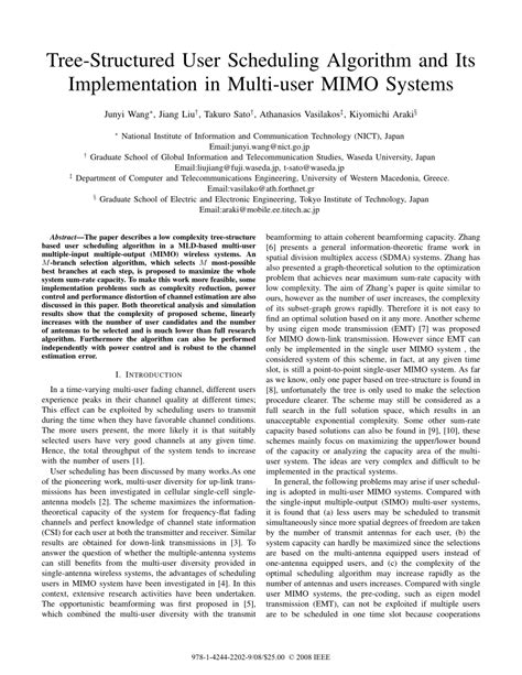 Pdf Tree Structured User Scheduling Algorithm And Its Implementation