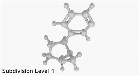 Никотин молекула 3d Модель 29 Fbx Obj Max C4d Unitypackage Upk