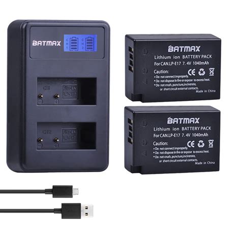 Комплект Batmax Lp E17 для Canon аккумулятор х2 и зарядное устройство