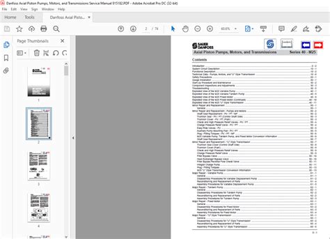 Danfoss Axial Piston Pumps Motors And Transmissions Service Manual