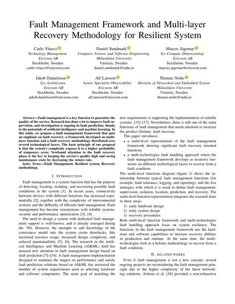 Pdf Fault Management Framework And Multi Layer Recovery Methodology