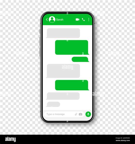 Realistic Smartphone With Messaging App Blank Sms Text Frame