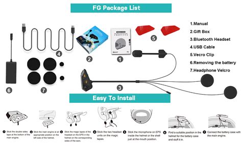 Freedconn Fg Motorcycle Helmet Bluetooth Headset