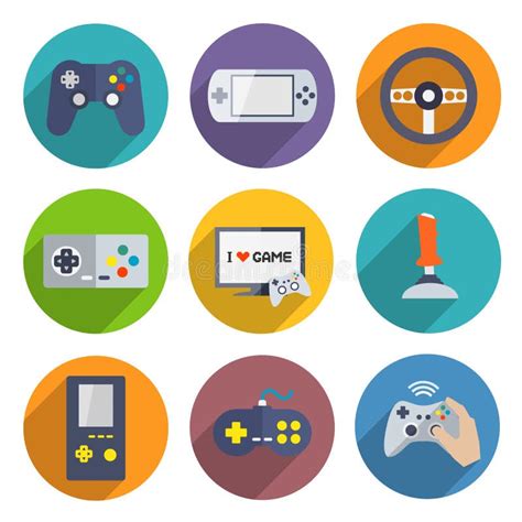 Video Games Controller Icons Set Stock Vector Illustration Of Leisure Control 39488041