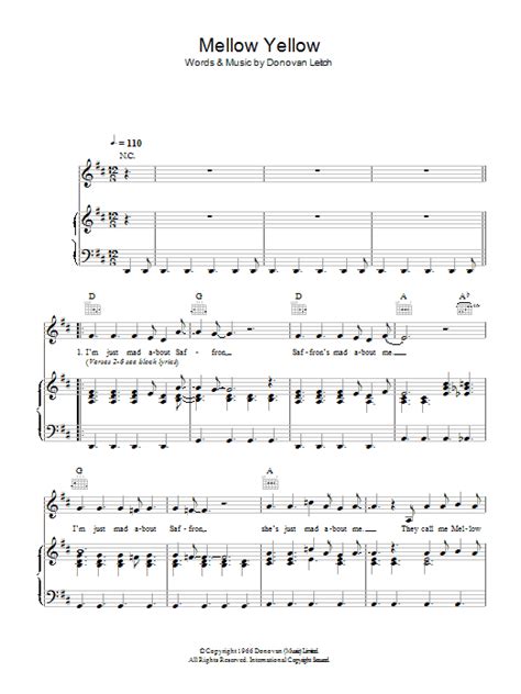 Mellow Yellow Sheet Music Direct
