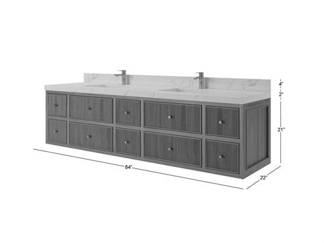 Sonoma Floating Teak 84 In W X 22 In D Double Sink Bathroom Vanity