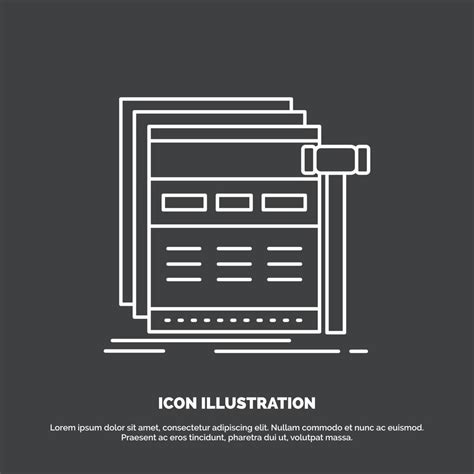 internet page web webpage wireframe icon line vector symbol for ui