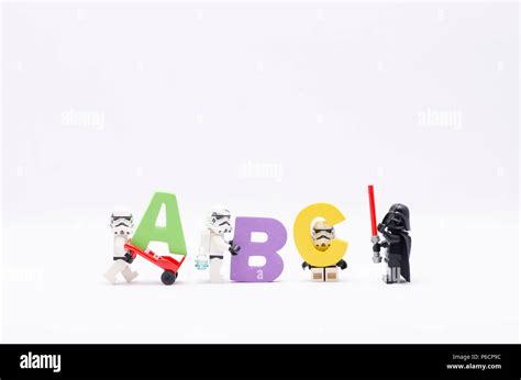 Mini Figure Of Storm Troopers Holding Alphabets Abc With Darth Vader