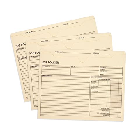 Manila File Jacket Job Folders 100 Pack