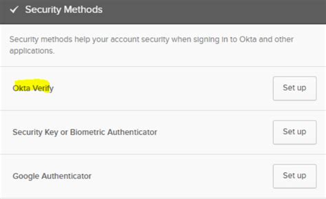 Set Up Okta Security