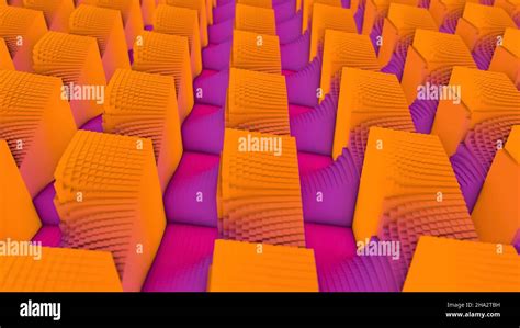 Abstract Background Of Colored Cubes On The Floor Animation Multicolored Abstract Animation Of