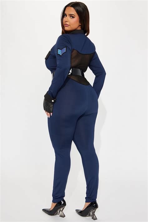 You Better Behave Jumpsuit 3 Piece Costume Set Navy Combo Fashion Nova