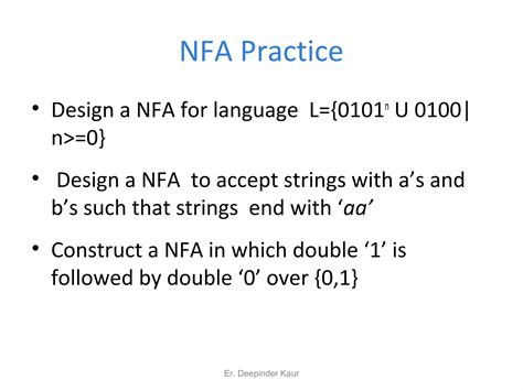 Nfa Or Non Deterministic Finite Automata Ppt