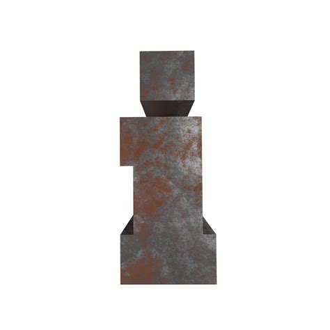 Iron Rusty Text Effect Letter I D Render PNG