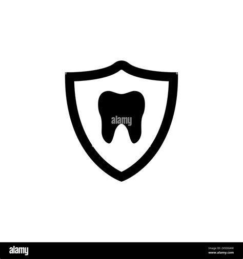 Tooth Protection Dental Care Shield Flat Vector Icon Simple Solid