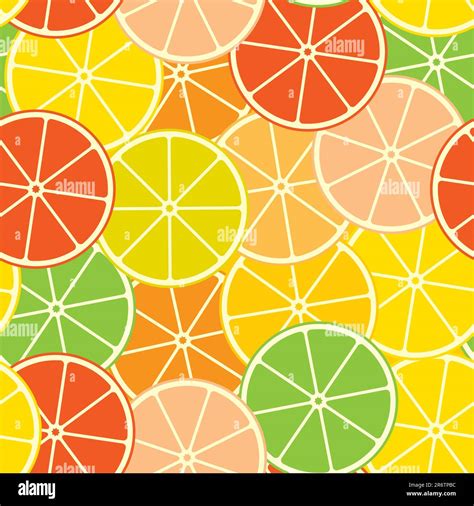 Abstract Citrus Background Seamless Vector Illustration Stock Vector