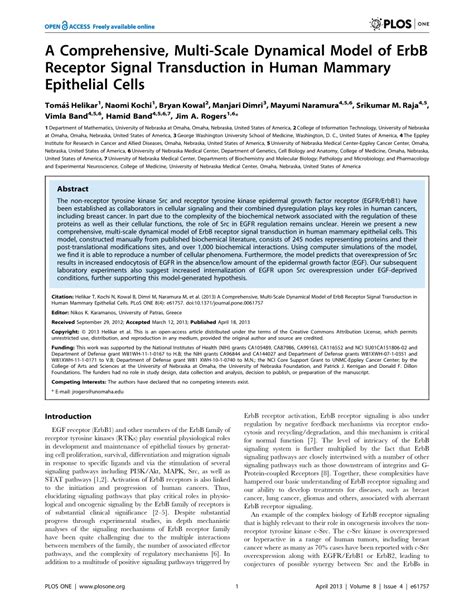 pdf a comprehensive multi scale dynamical model of erbb receptor
