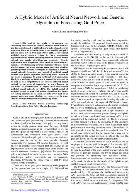 pdf a hybrid model of artificial neural network and genetic algorithm