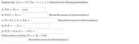 Solved Suppose That F X 1 5x2 For −1−0 5 F Determine X
