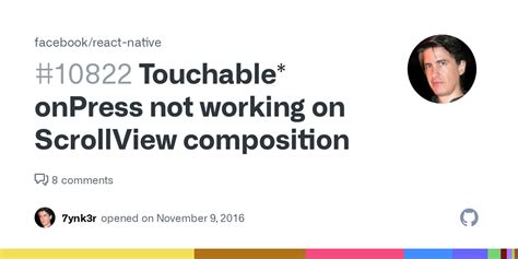 Touchable Onpress Not Working On Scrollview Composition · Issue 10822