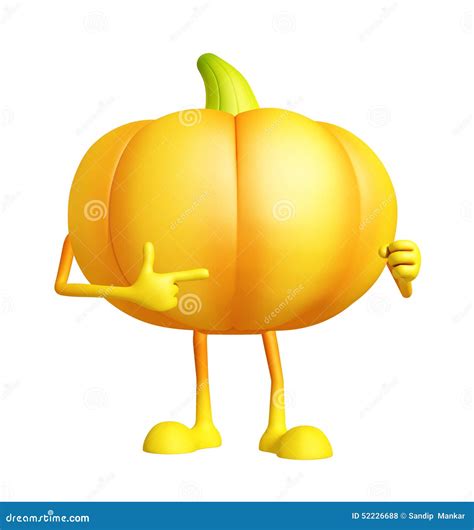 Pumpkin Character With Pointing Pose Royalty Free Illustration CartoonDealer Com 52226688