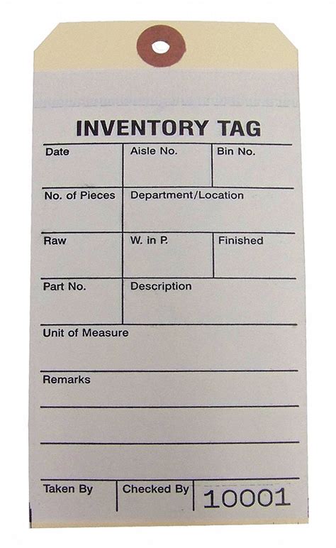 Badger Tag And Label Corp Inventory Tag 6 1 4 Height 3 1 8 Width 10