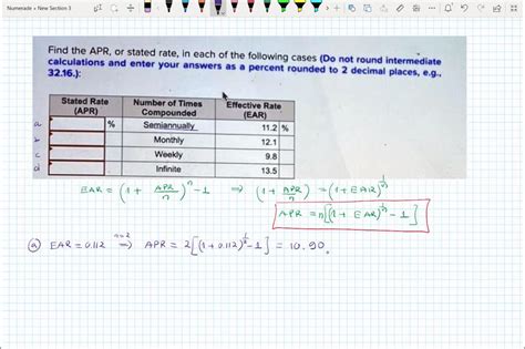 Solved Find The Apr Stated Rate In Each Of The Following Cases Do