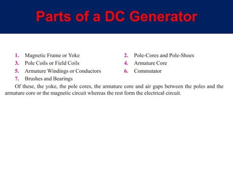 DC GENERATOR Eee Principle Of Operation Of DC Generator Different Parts Of A DC Generator And