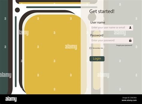 Flat Design Log In Landing Page Login Form User Interface Vector Template Landing Page